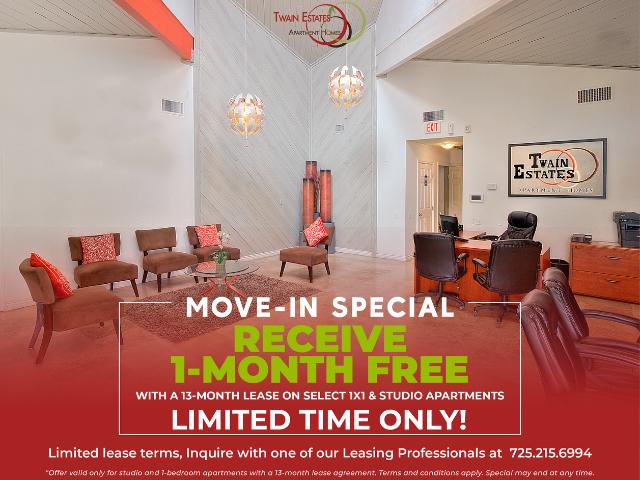 Twain Estates 1 Bedroom Apartment for Rent at 3651 Arville St, Las Vegas, NV 89103