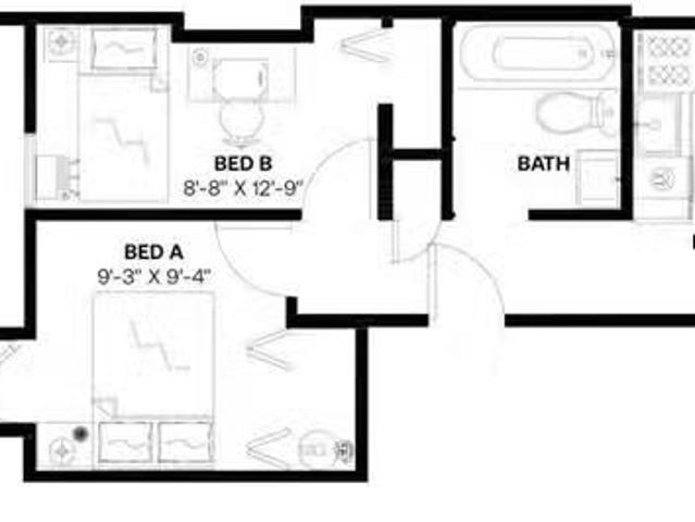 Twin bedroom in 3 bed/1 bath home in Upper East Side #543 B 1.