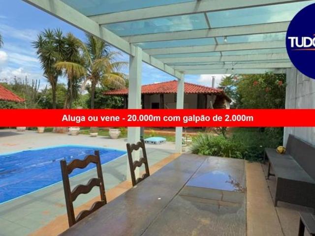 Tudo Imóveis Vende ou aluga no Lago Oeste Brasília Chácara com Galpão na beira da pista, total 2