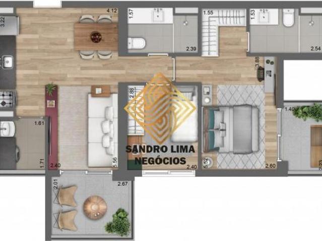 ÚLTIMA UNIDADE APARTAMENTO 72,48M², 1 DORMITÓRIO, VARANDA COM 1 VAGA A VENDA PINHEIROS ZONA OEST