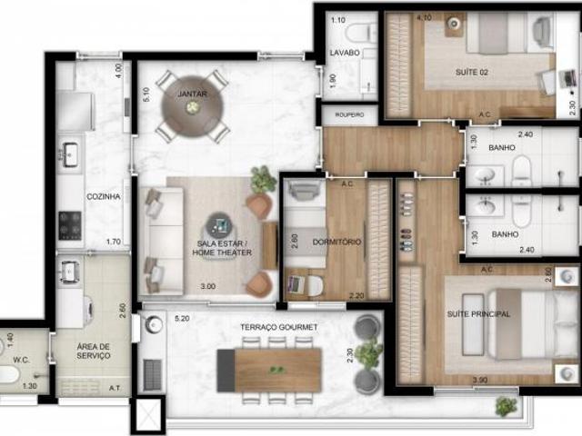 ÚLTIMA UNIDADE APARTAMENTO 100M², 3 DORMITÓRIOS SENDO 2 SUÍTES, TERRAÇO GOURMET COM 1 VAGA + DEPÓS