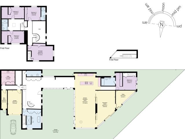Unique award winning property with glass walled extension, courtyard and garage parking set amongst a tranquil garden