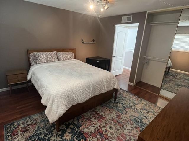 Upstairs bedroom with bathroom available