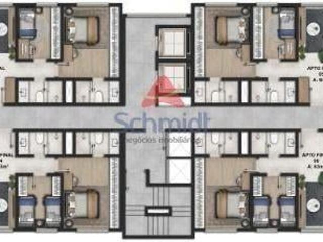 Uptown Apartamento com 2 dormitórios à venda, 63 m² por R$ 373.448 Centro Novo Hamburgo/RS