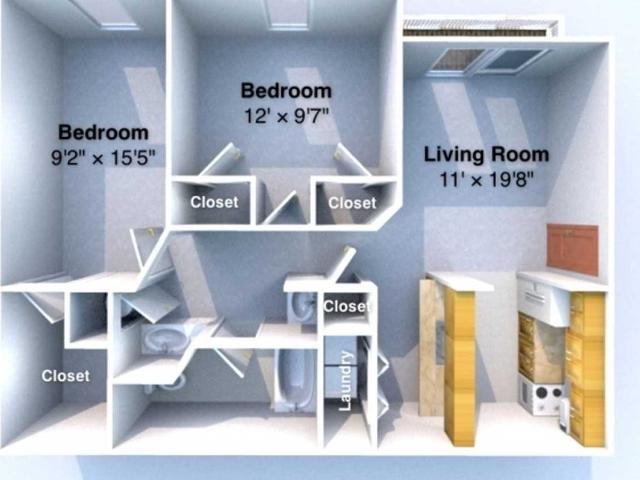 Uptown West 2 Bedroom Apartment for Rent at 705 N 5th St, Lafayette, IN 47901 Centennial