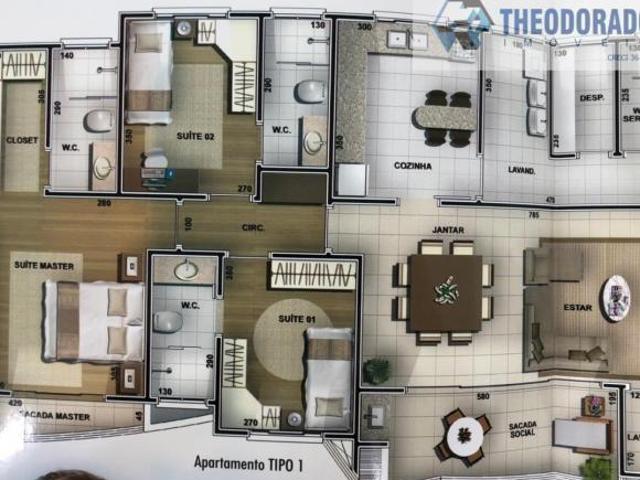 VENDA | Apartamento, com 3 dormitórios em Zona 01, Maringá