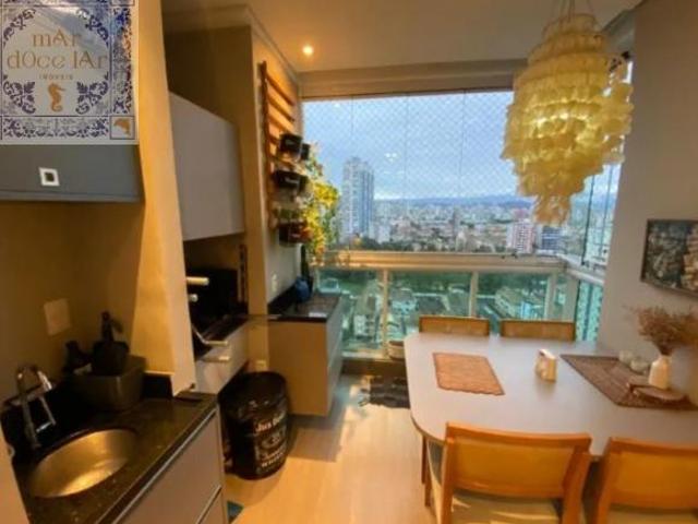 Venda Apartamento Santos SP mAr dOce lAr Porteira Fechada, com Varanda Gourmet, escritório e 2 vag