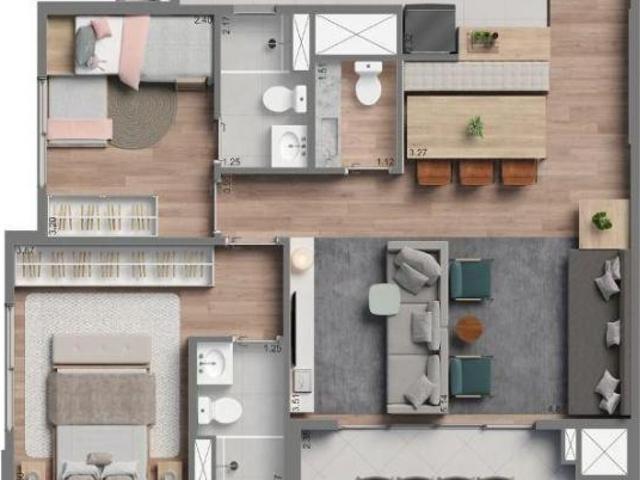 Venda de Apartamento de 3 Quartos na Vila Andrade, São Paulo: 1 Suíte, 3 Banheiros, 2 Vagas 83m² d