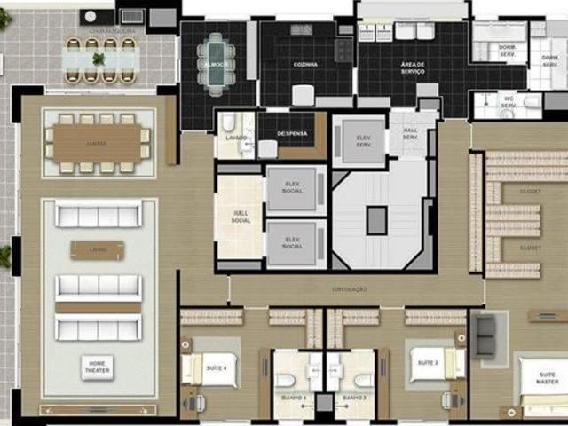 Venda de Apartamento de Alto Luxo nos Jardins de 226,5 m2, 4 suítes, 4 vagas, lazer total. Entrega 2