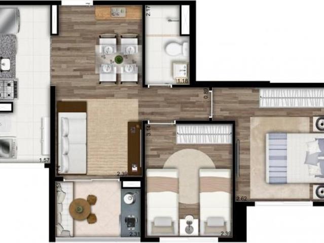 Venda de Apartamentos em Empreendimento no Morumbi, com apartamentos de 49mts, 2 dormitórios, sendo