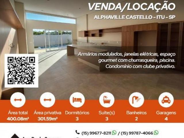 [VENDA/LOCAÇÃO] Casa com piscina no Alphaville Castello, Itu/SP