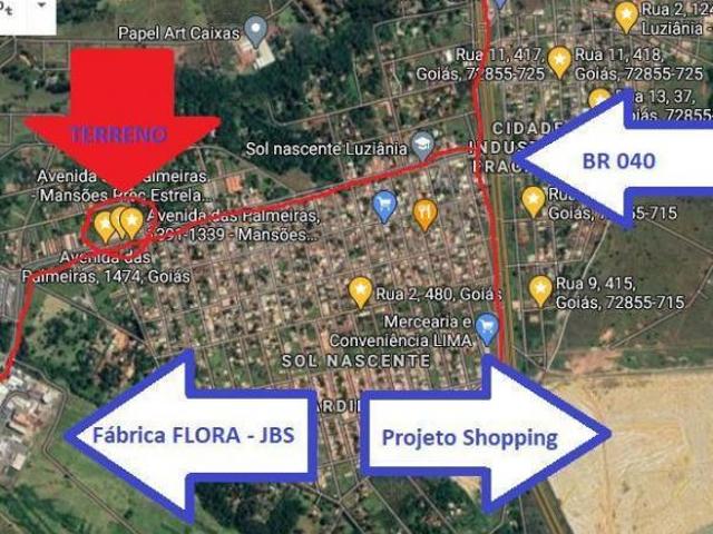 VENDO Terreno de esquina de frente para Avenida principal do Sol Nascente LUZIÂNIA GO Área / Terre