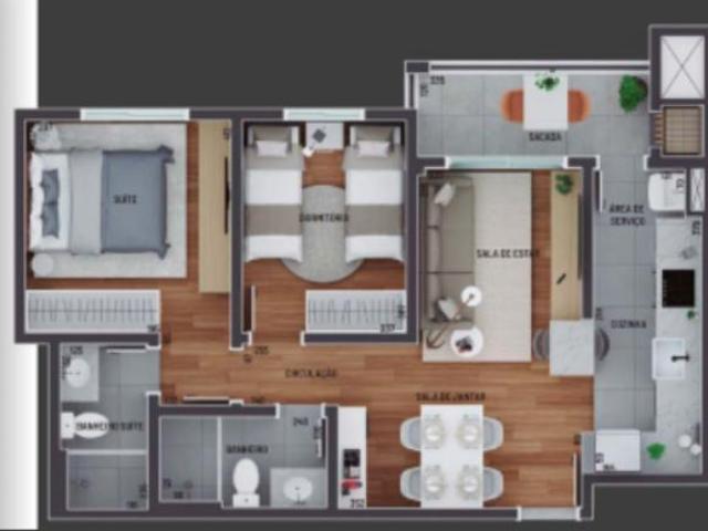 Vendo Apartamento de 60 m² com 2 quartos à venda em Tingui