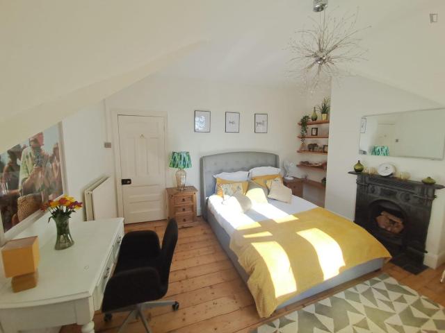 Very charming single ensutie bedroom, in a 6 bedroom house near the Roath Recreation Ground Has a Room