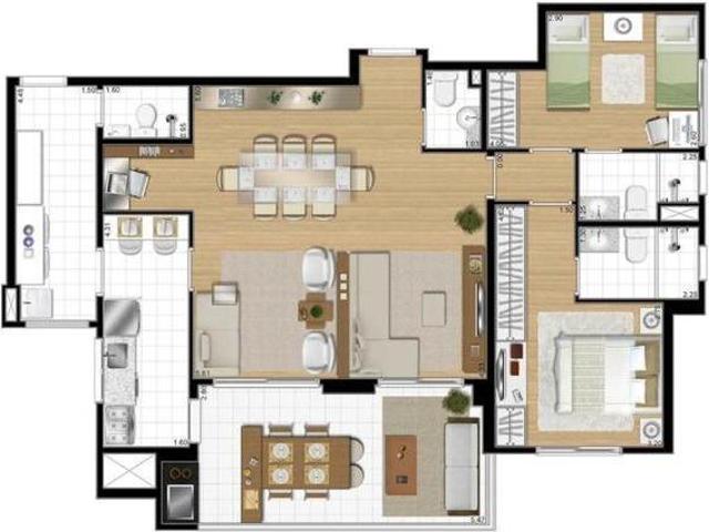 Agradável apartamento para venda em Vila Alexandria com 3 quartos, sendo 1 suíte, 108m² franciscos