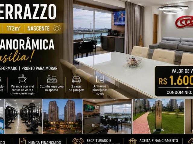 VIA TERRAZZO | 25º ANDAR | 172m² | 4 SUÍTES | VISTA PANORÂMICA DE BRASÍLIA | NASCENTE | REFORMADO