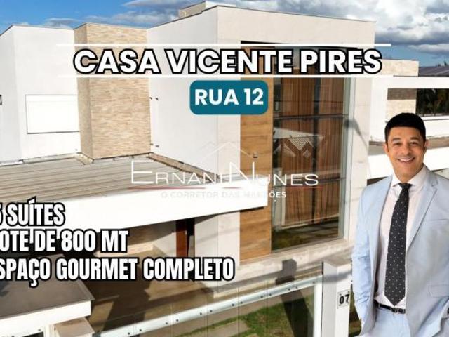 VICENTE PIRES RUA 12 5 QUARTOS 5 SUÍTES LAZER PISCINA AQUECIDA