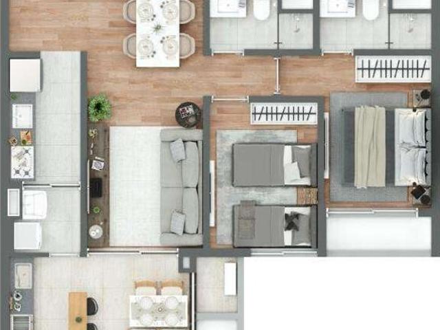 Vila Clementino 69m², 2quartos, 1vaga, lazer no Rooftop
