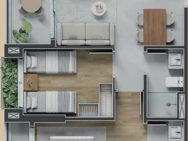 Vila Izabel Cond. Home Clube 2 quartos sendo 1 suite churrasqueira 1 vaga