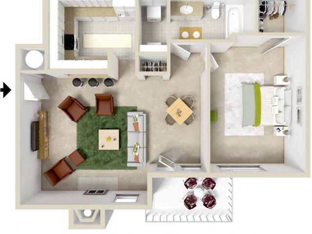 Villas at Stonebridge 1 Bed 1 Bath Wood Floors