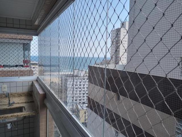 Vista Mar 1 Suite, 55m², sacada gourmet c/ churrasqueira Aviação, Praia Grande
