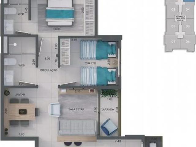 VIVA Águas Claras 2 quartos 62.81 M² Nascente
