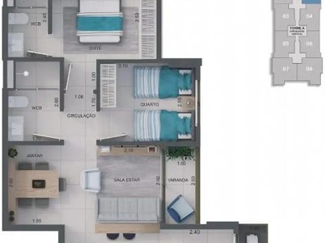 VIVA Águas Claras 2 quartos 62.81 M² Nascente