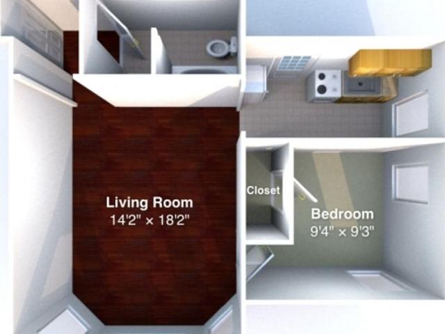 Wall Street 1 Bedroom Apartment for Rent at 704 N 6th St, Lafayette, IN 47901 Centennial
