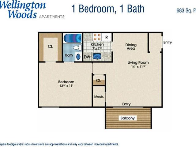 Wellington Woods 1 Bedroom Apartment for Rent at 1704 Lafayette Blvd, Fredericksburg, VA 22401