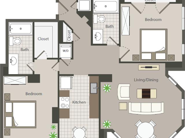 Westbrooke Place 2 Bedroom Apartment for Rent at 2201 N St Nw, Washington, DC 20037 Dupont Circle