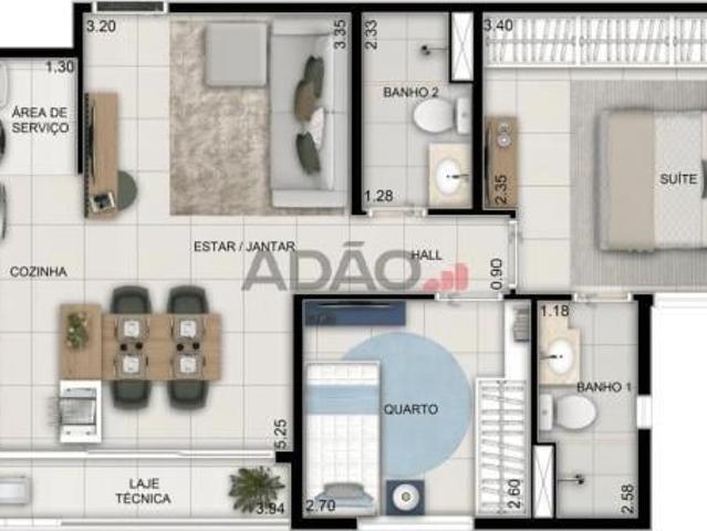 Wish 37 | 2Qts | 1S | 1 vaga Apartamento com 2 Quarto s por R$ 595000.00 no setor Setor Bueno TA403