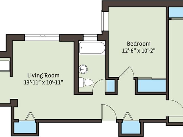 Woodlawn Terrace Studio Apartment for Rent at 4726 S Woodlawn Ave, Chicago, IL 60615 Kenwood
