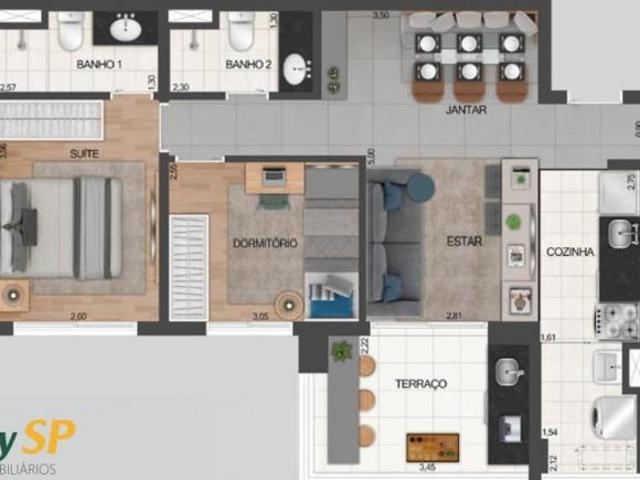 Z PINHEIROS 68m²/ 2 DORM 1 SUÍTE / TERRAÇO GOURMET / ANDAR ALTO / 1 VAG/ LAZER