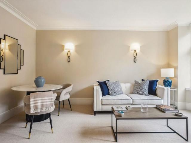 A stunning interior designed one bedroom apartment set on the first floor of a popular portered block in the heart of Marylebone