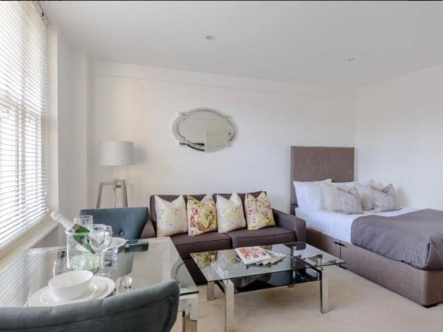 A studio apartment of 261 square feet