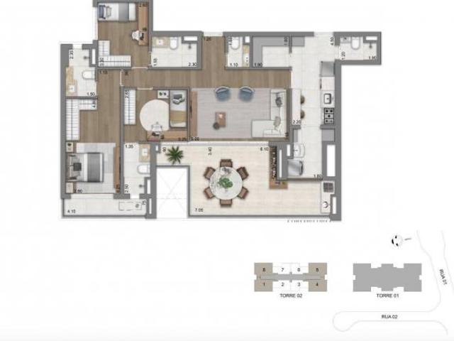 Funcional apartamento para venda em Jardim das Acácias com 3 quartos, sendo 3 suítes, 134m² remaxf
