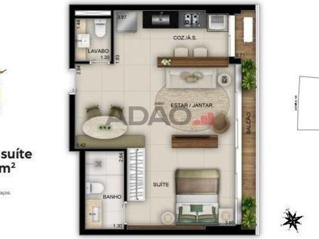 Ágio OPUS GEO HOME 136 Apartamento com 1 Quarto s por R$ 630000.00 no setor Setor Marista IN9269