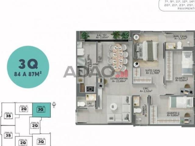 Ágio Orby Flamboyant 2 Quartos 66m2 Apartamento com 3 Quarto s por R$ 792000.00 no setor Vila São