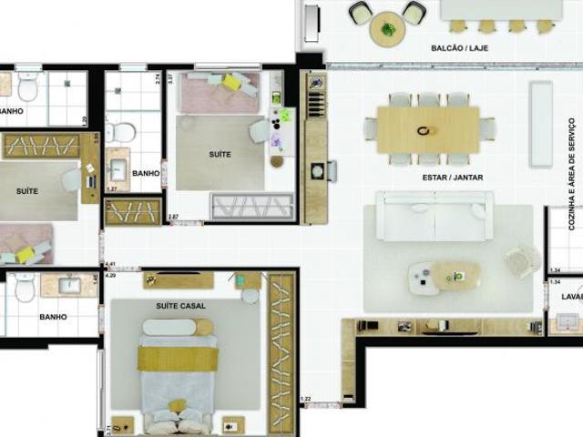 Ágio ÁGIO APARTAMENTO 119 m² SOFT JARDIM AMÉRICA Apartamento com 3 Quarto s por R$ 1012775.00 n