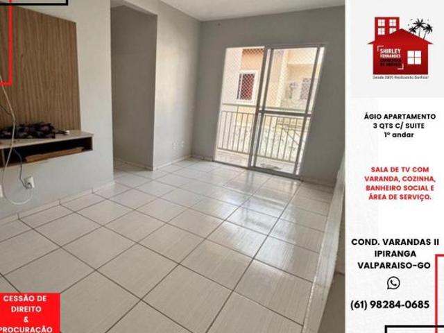 ÁGIO APART 3 QTS C/SUITE COND. VARANDAS II IPIRANGA VALPARAISO GO