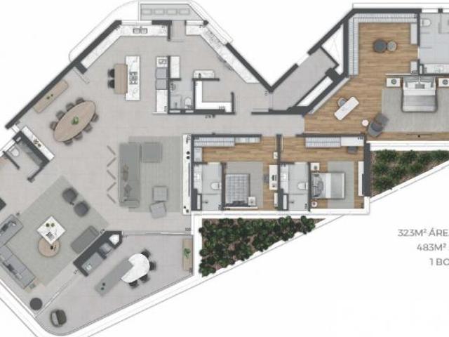 Agua Verde Alto Padrão 3 suites 4 vagas 323 m² 3° Andar