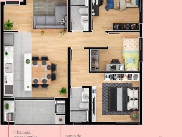 Água Verde: Apartamento 3 quartos suíte, varanda c/ churrasqueira e vaga