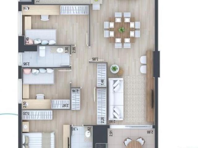 Agua Verde Lançamento 3 quartos sendo 1 suite 2 vaga 113m²