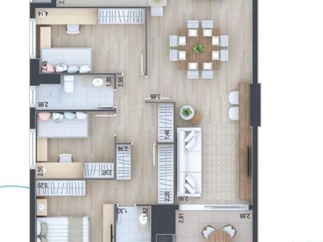 Agua Verde Lançamento 3 quartos sendo 1 suite 2 vaga 113m²