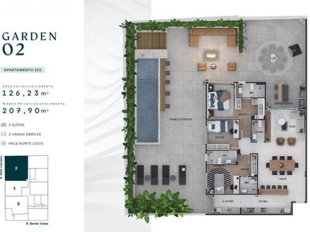 ÁGUA VERDE lançamento 3 quartos 1 suíte 2 vagas sacada churrasqueira