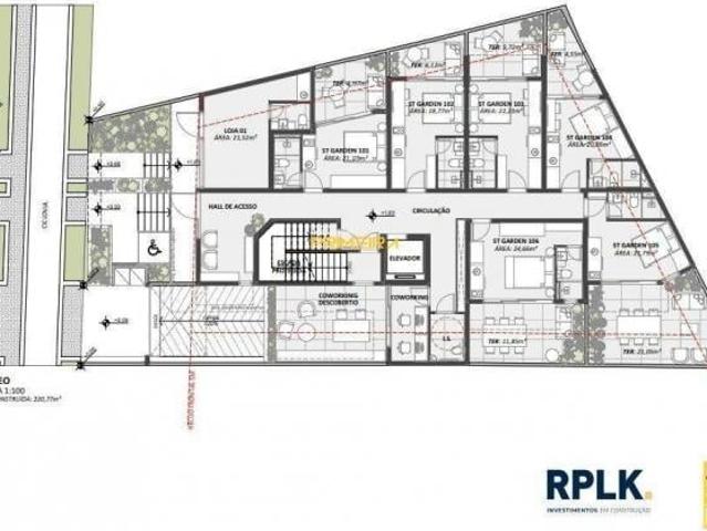 Aoi Tatemono Studio com 21m² no Batel