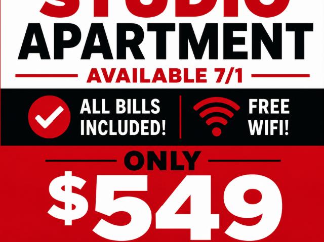 All bills paid | Studio | 2010 Ave S. #15