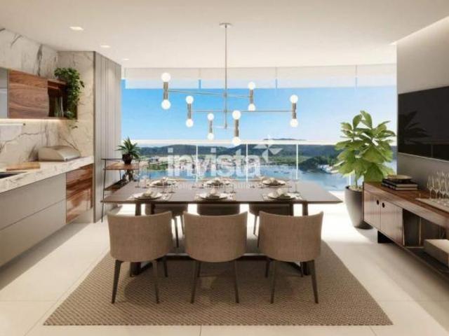 Alto padrão em construção na Ponta da Praia — 163 m², 3 suítes, andar altíssimo e lazer completo em