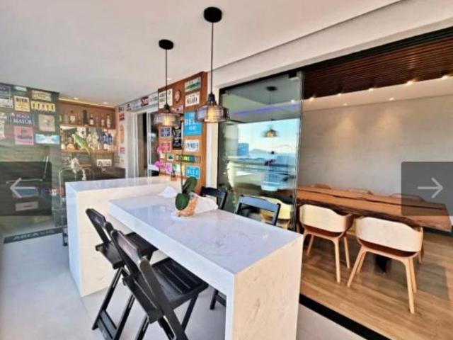 Alto padrão Gonzaga, Mobiliado, 135 m2, 3 dorms, 3 suites, varanda gourmet andar al