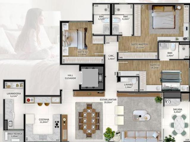Alto Padrão no Coração do Batel 3 suites amplas 2 vagas 150,48m2